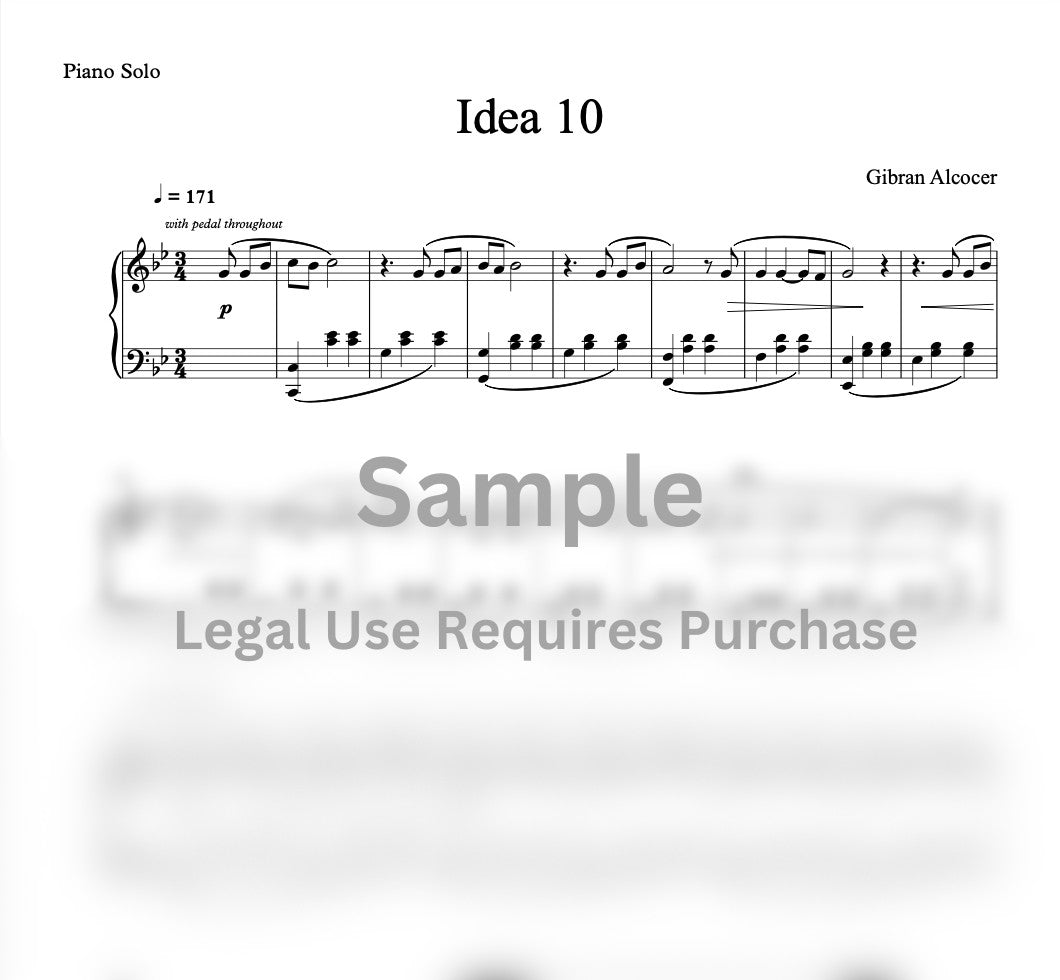 Idea 10 Sheet Music for Piano - Original Composition – Gibran Alcocer ...