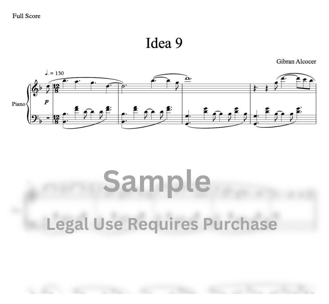 Idea 9 - Sheet Music – Gibran Alcocer - Official Website